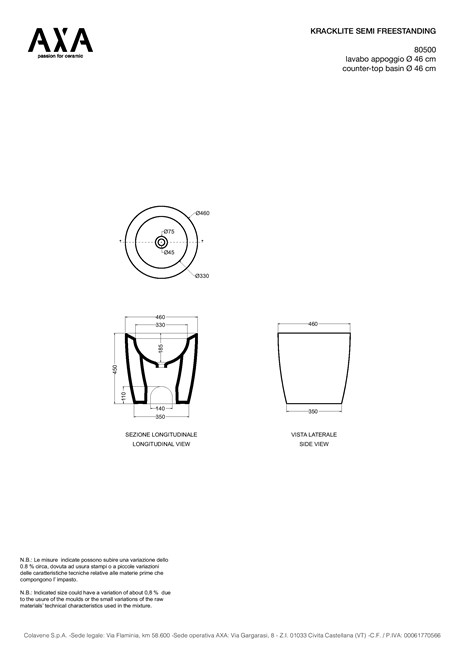 KRACKLITE SEMI FREESTANDING | Lavabo By Axa