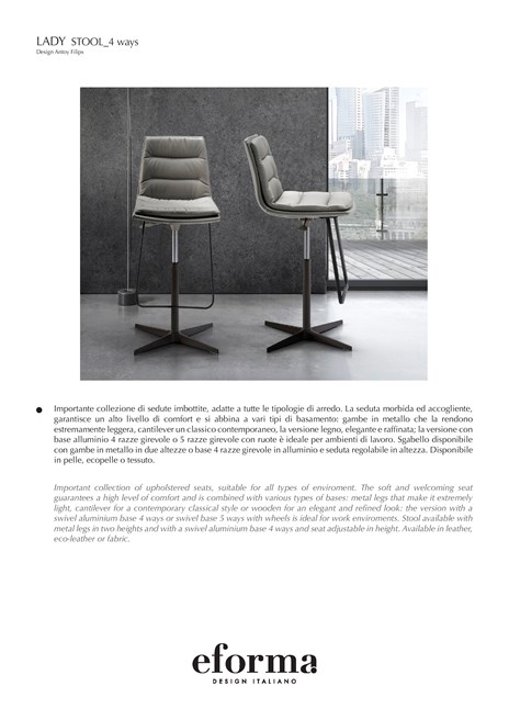 LADY | Stool with 4-spoke base By EFORMA