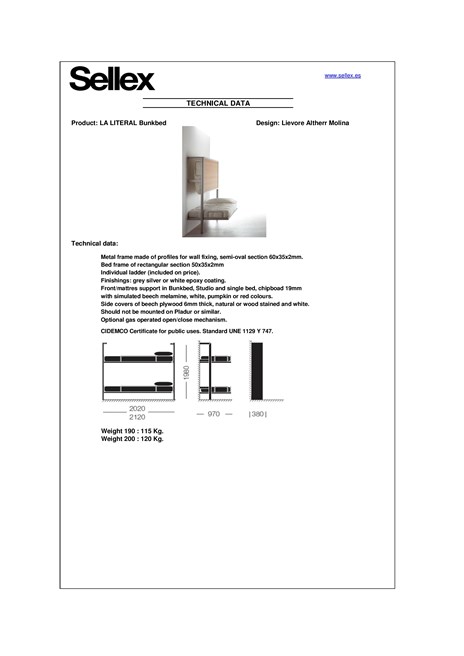 LA LITERAL | Bunk bed Pull-down metal bunk bed By Sellex | design Lievore Altherr Molina