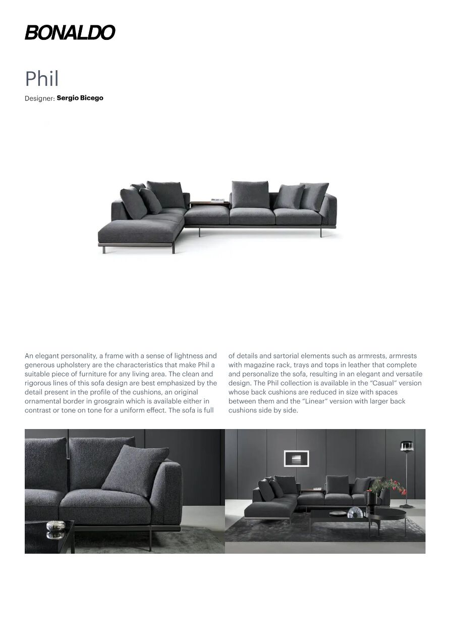 PHIL Sofa By Bonaldo | design Sergio Bicego