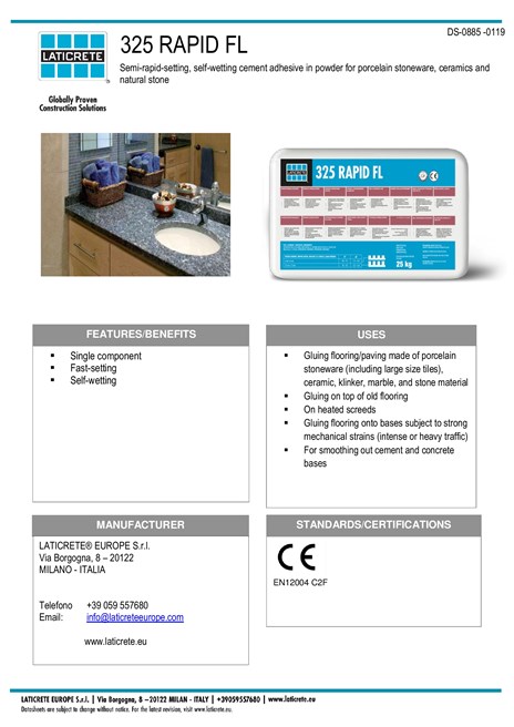 ADHESIVES & MORTARS Cement adhesive for tiles By LATICRETE