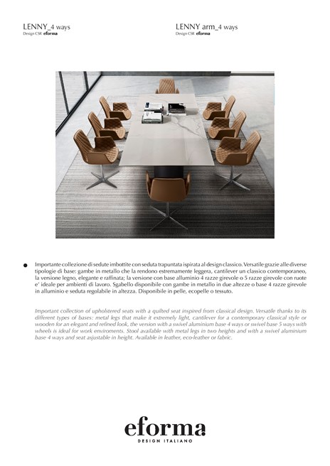 LENNY 4 WAYS | Chair with 4-spoke base chair By EFORMA
