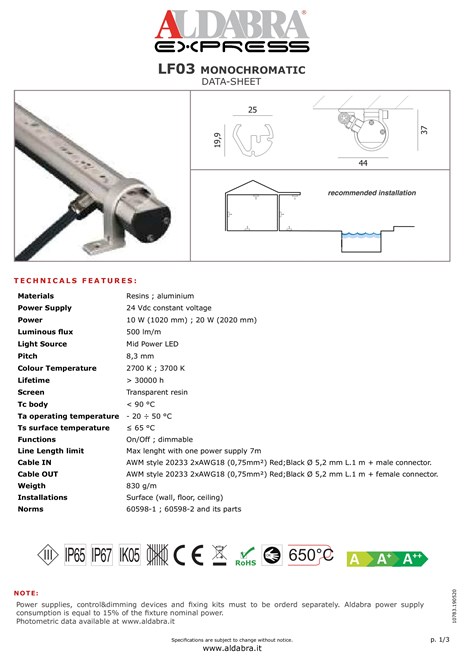 LF03 | LED light bar LF Collection By Aldabra