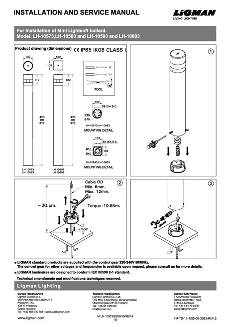 Die cast aluminium bollard light LIGHTSOFT 3 Lightsoft Collection By LIGMAN