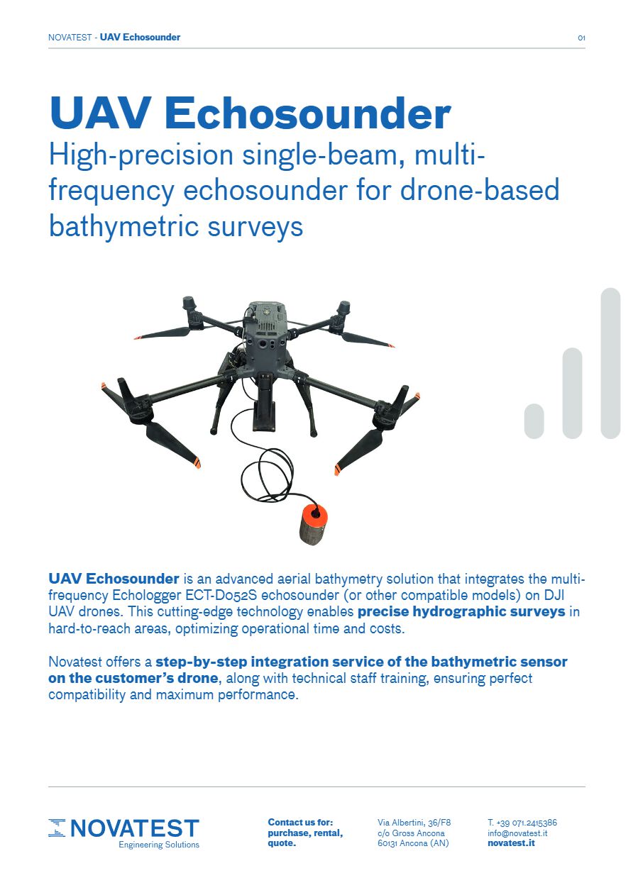 UAV ECHOSOUNDER Single-beam sonar for drone bathymetry By NOVATEST