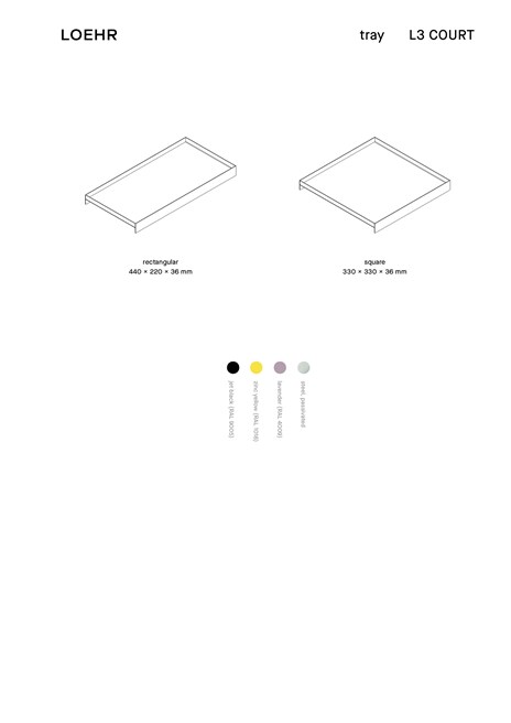 L3 COURT | Square tray By LOEHR design David Löhr, Julian Löhr