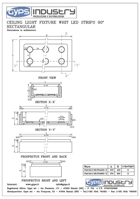 LED light fixture in Plasterboard CEILING LIGHT WITH LED STRIPS 90° By Gyps