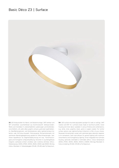 Wall lamp / ceiling lamp BASIC DÉCO Z3 By Lightnet