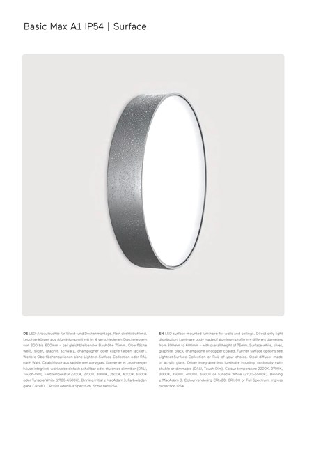 مصباح الجدار BASIC MAX A1 IP54 By Lightnet