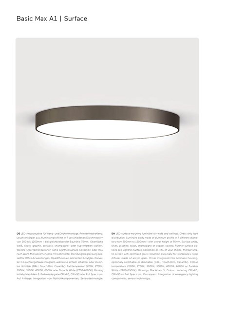 BASIC MAX A1 ceiling lamp By Lightnet