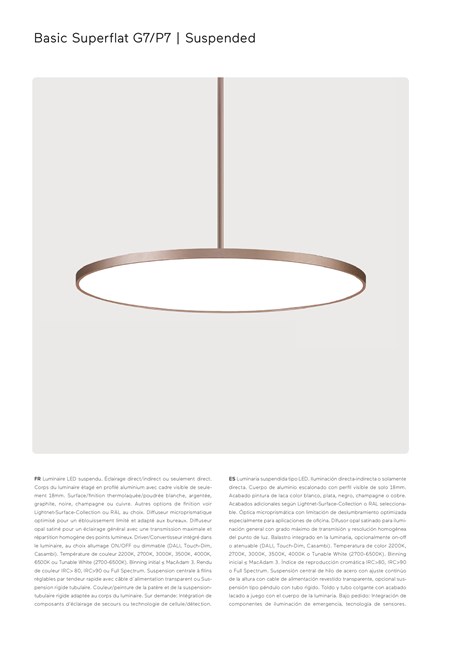 BASIC SUPERFLAT G7/P7 Lámpara colgante LED By Lightnet