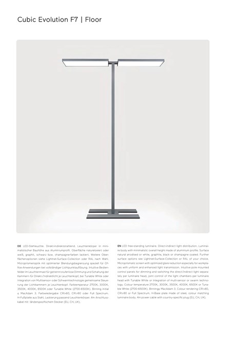 CUBIC EVOLUTION F7 Luminária de pé LED By Lightnet