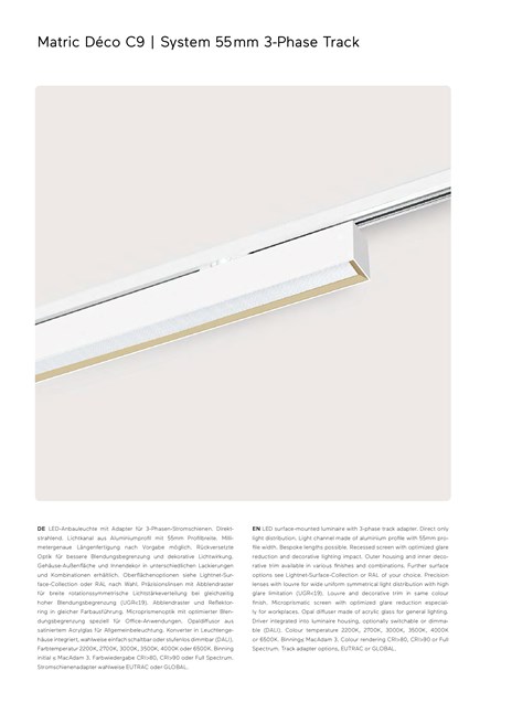 MATRIC DÉCO C9 Track-Light By Lightnet