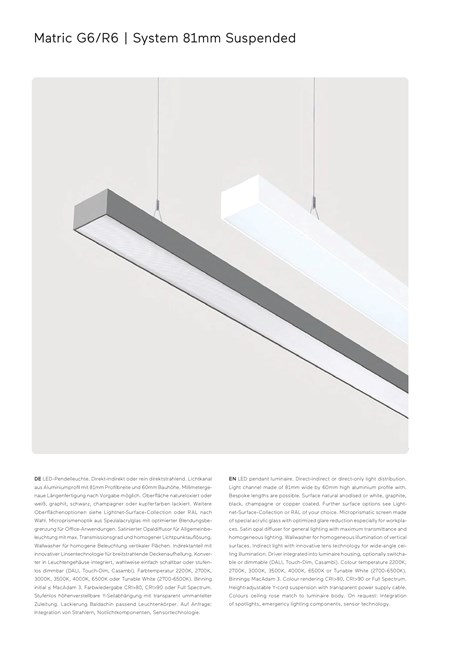 MATRIC G6/R6 Lampada a sospensione By Lightnet