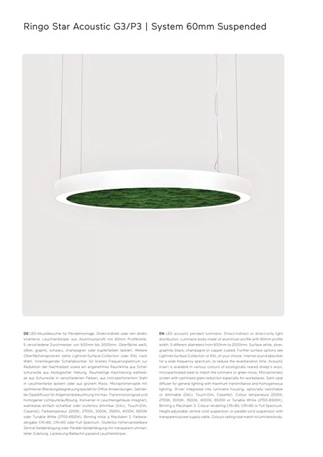 RINGO STAR ACOUSTIC G3/P3 LED pendant lamp By Lightnet