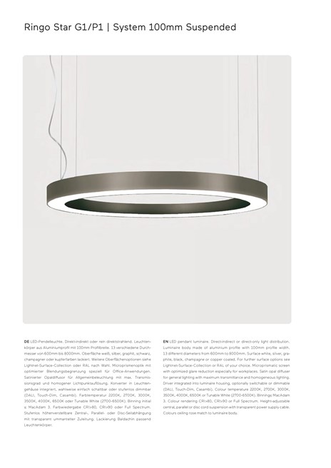 RINGO STAR G1/P1 LED Pendelleuchte By Lightnet