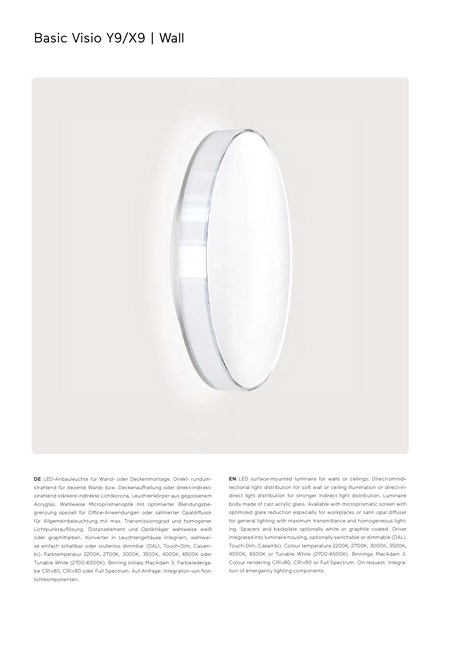 BASIC VISIO Y9/X9 | Lampada da parete By Lightnet