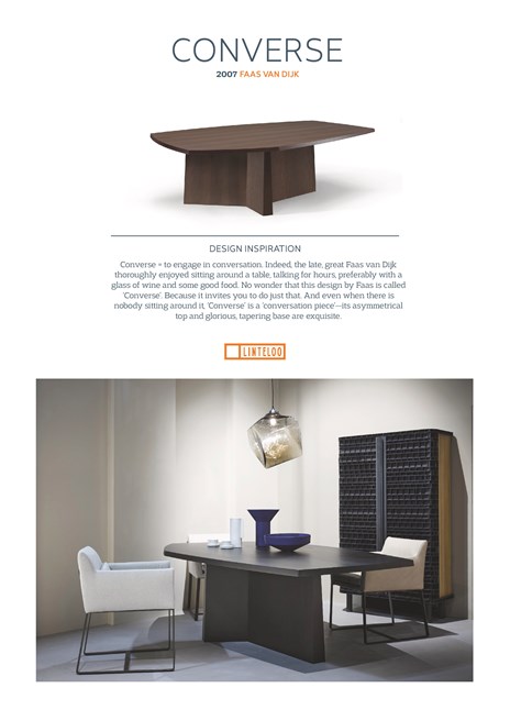 Wood veneer dining table CONVERSE By Linteloo design Faas van Dijk