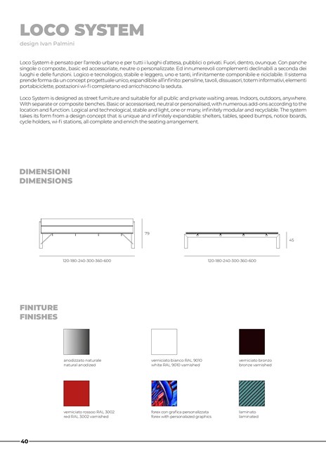 LOCO | Bench Backless metal bench By BSINERGY | design Ivan Palmini