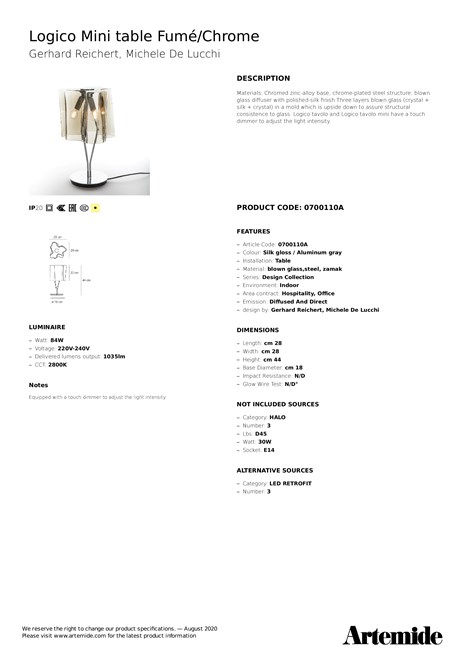 LOGICO | Table lamp By Artemide design Michele De Lucchi, Gerhard Reichert
