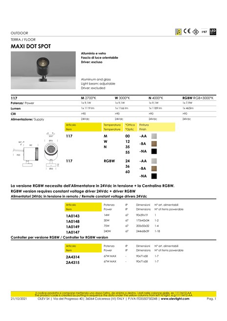 LED adjustable metal Outdoor spotlight MAXI DOT SPOT By Olev design ...