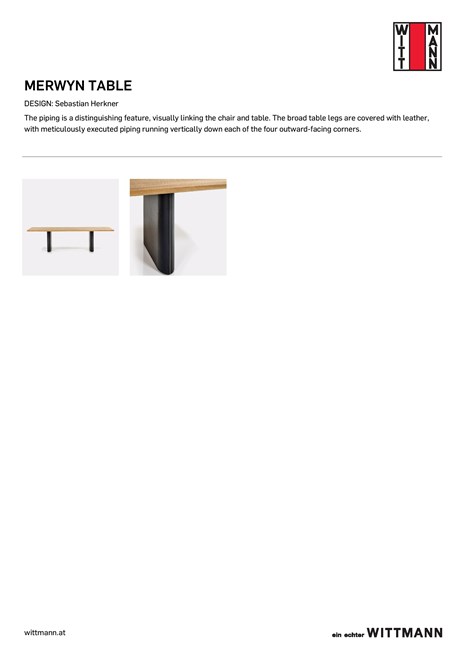 MERWYN Mesa de jantar By Wittmann | design Sebastian Herkner