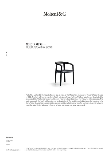 MHC.3 MISS | 椅子 Heritage系列 By Molteni & C. 设计师Tobia Scarpa, Afra ...