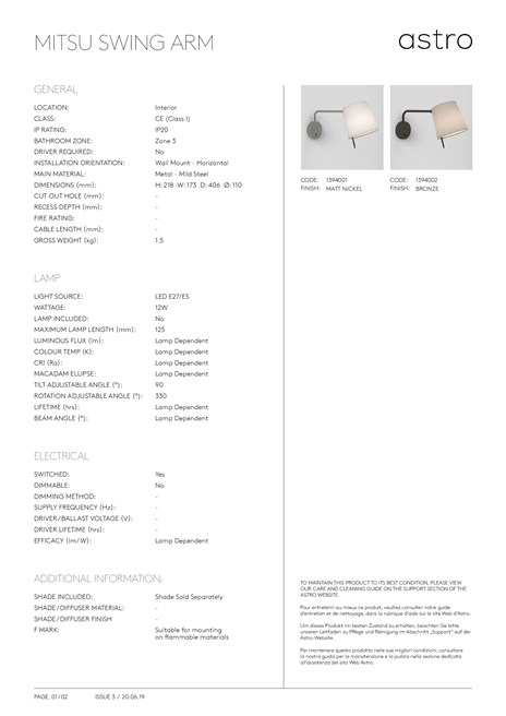 MITSU | Wall light By Astro Lighting