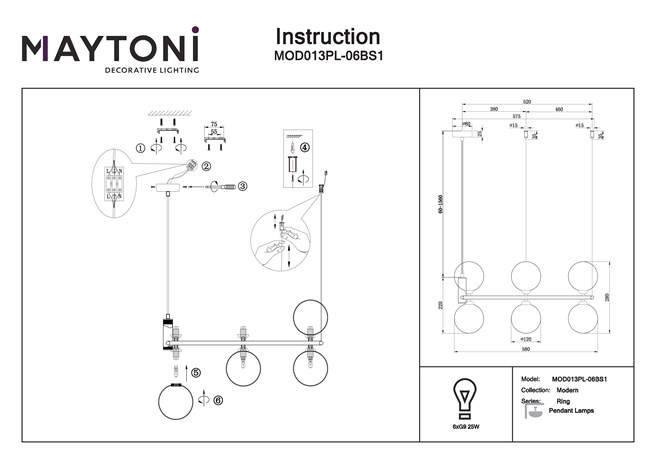 RING | Lámpara colgante de vidrio By MAYTONI