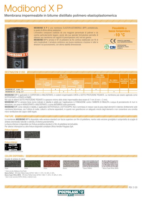 Membrana prefabbricata bituminosa MODIBOND X P GRANIGLIATA By POLYGLASS