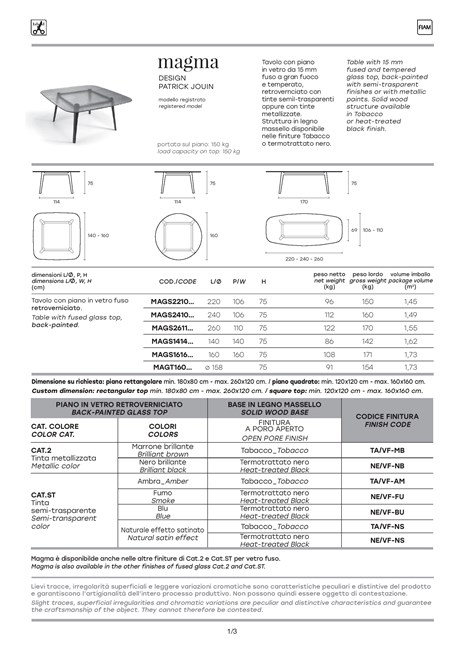 MAGMA Wood and glass table By Fiam Italia | design Patrick Jouin