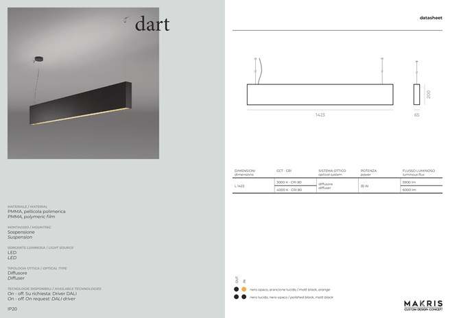 DART pendant lamp By Makris