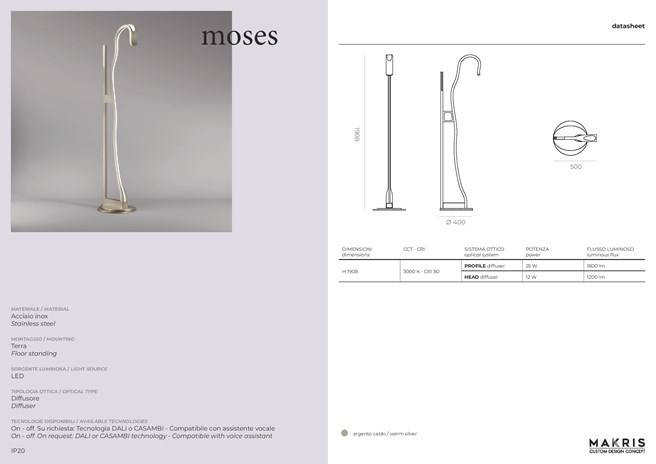 MOSES 落地灯 By Makris | design Cinzia Anguissola