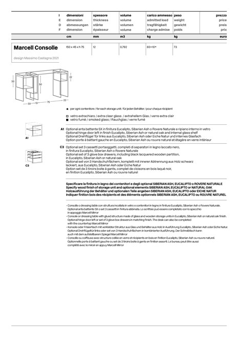 Scrivania rettangolare in legno e vetro con scaffali MARCELL - Tonelli ...