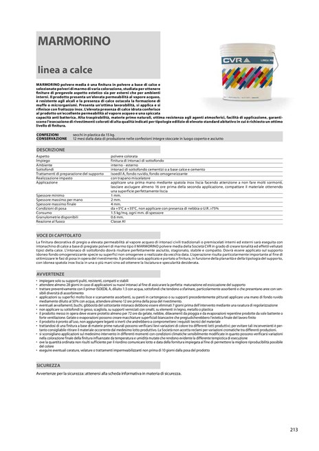 Intonaco naturale e per la bioedilizia MARMORINO - CVR