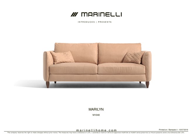 2 seater leather and fabric sofa MARYLIN By Marinelli Home design ...
