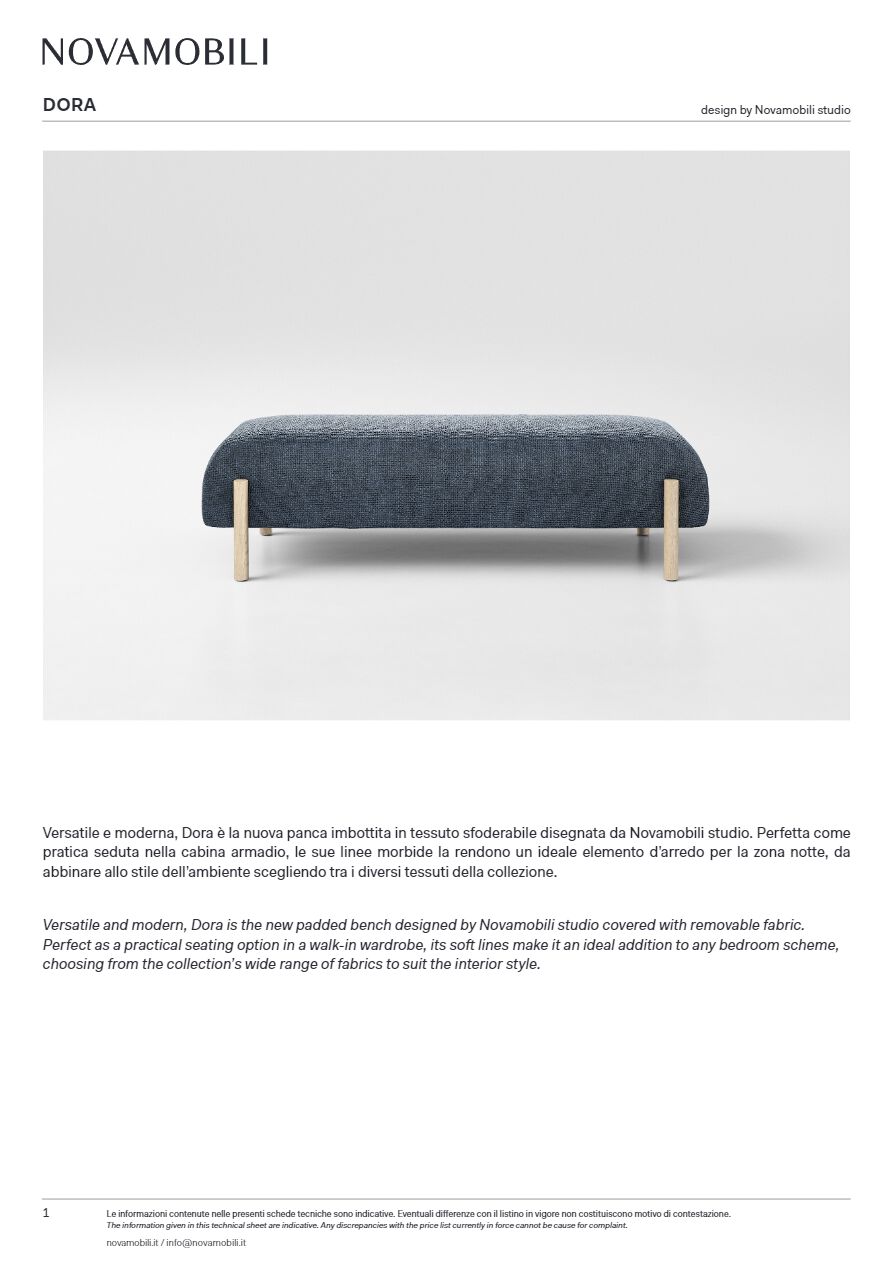 DORA Bench By Novamobili