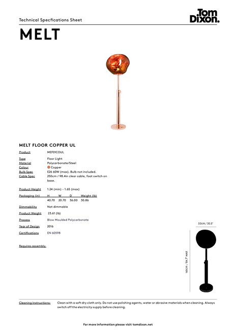 MELT | Floor lamp Melt Collection By Tom Dixon design FRONT, Tom Dixon