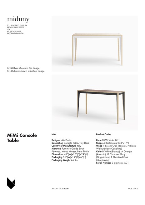 MIMI | Console table MiMi Collection By Miduny design Alessandro Preda
