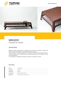 MIKADO Tavolino rettangolare da giardino in acciaio Corten™ By TrackDesign