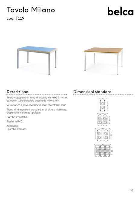MILANO | Rectangular table Rectangular steel and wood table By Belca