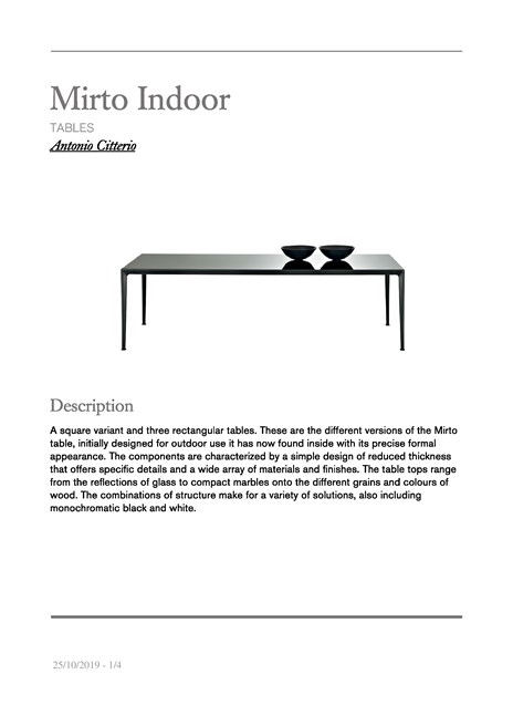 MIRTO INDOOR | Square table By B&B Italia design Antonio Citterio