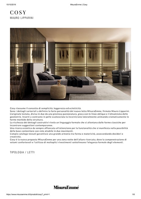Letto contenitore matrimoniale con testiera imbottita COSY By ...