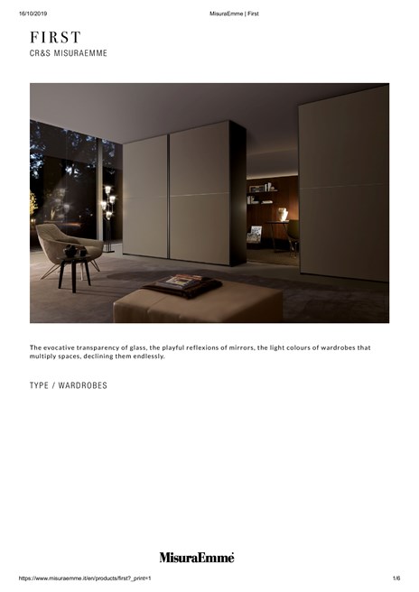 FIRST Etched glass wardrobe with sliding doors By MisuraEmme