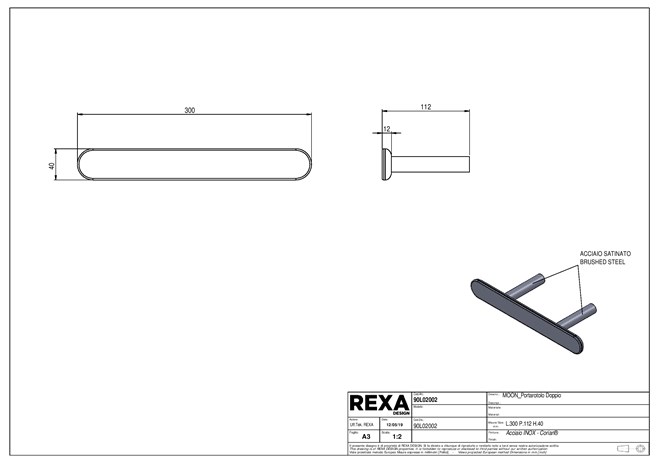 MOON | Double toilet roll holder Moon Collection By Rexa