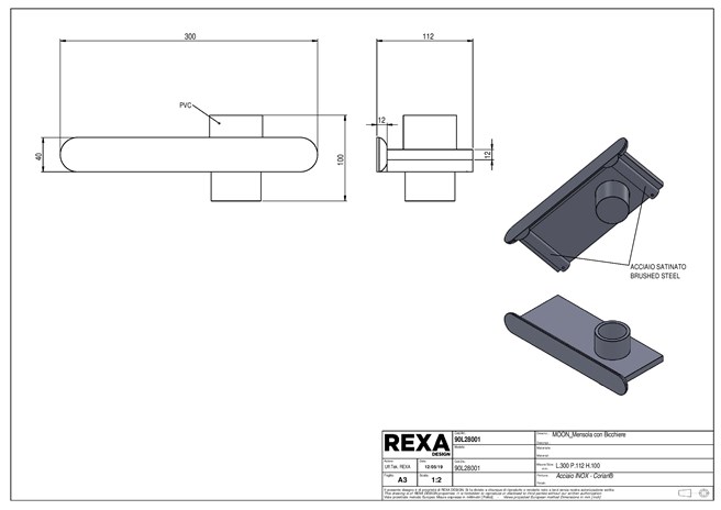 MOON | Wall-mounted toothbrush holder Moon Collection By Rexa