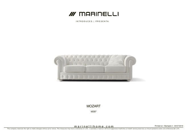 Chesterfield style fabric sofa MOZART By Marinelli Home