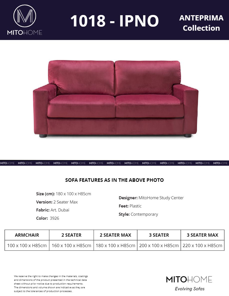 IPNO 2 seater velvet sofa By MitoHome