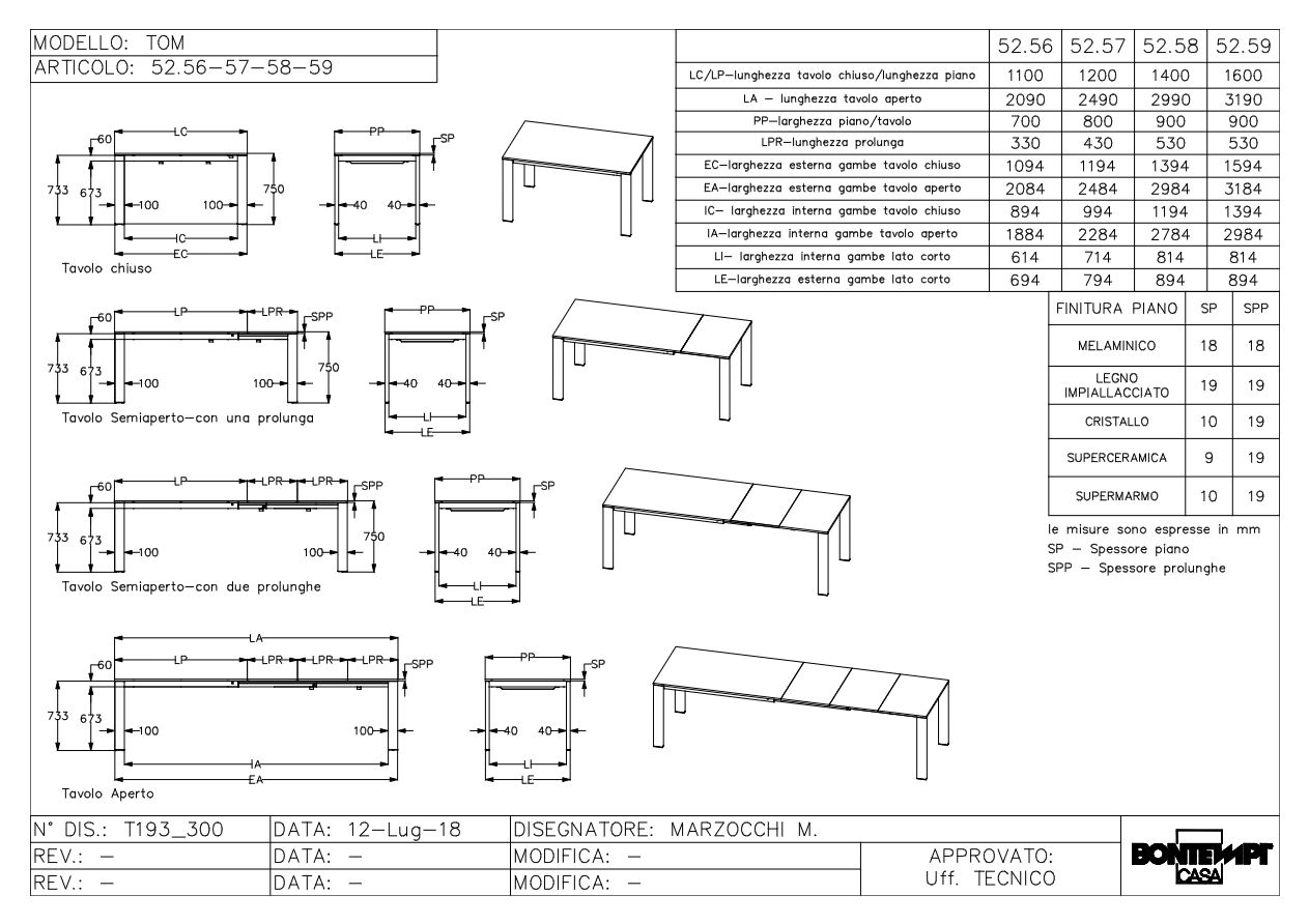 TOM Table By Bontempi Casa