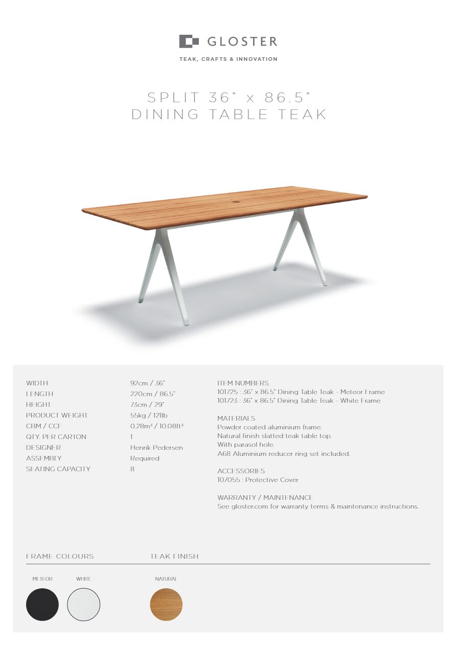 SPLIT Garden table By Gloster